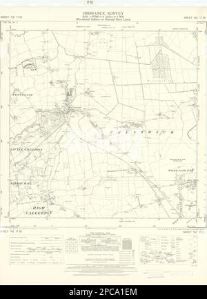 Ordnance Survey NZ17SE Northumbs Ponteland Callerton Woolsington 1951 ...