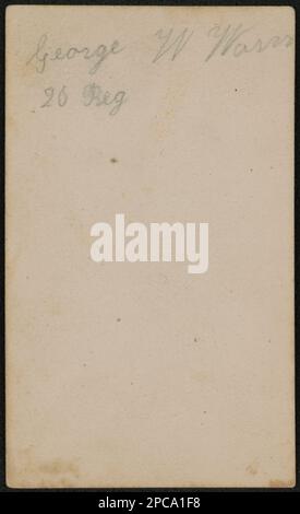 Civil War veteran George W. Warner of Co. B, 20th Connecticut Infantry Regiment with amputated ...