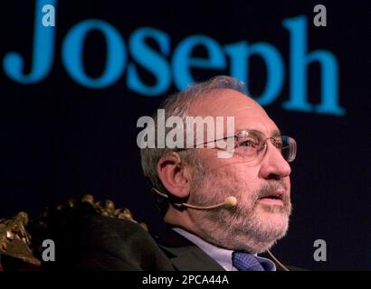 US economist Joseph E. Stiglitz, recipient of the 2001 Nobel Prize in ...