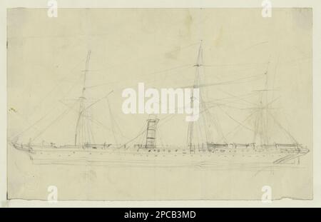 A steamship. Morgan collection of Civil War drawings. Ships, 1860-1870 ...