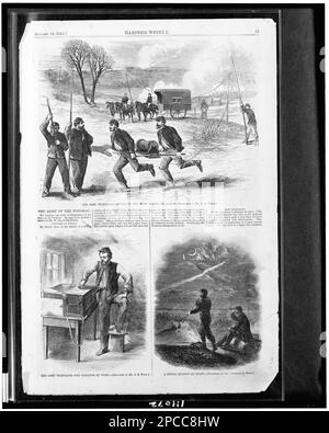 The Civil War. The Army telegraph - setting up the wire during the ...