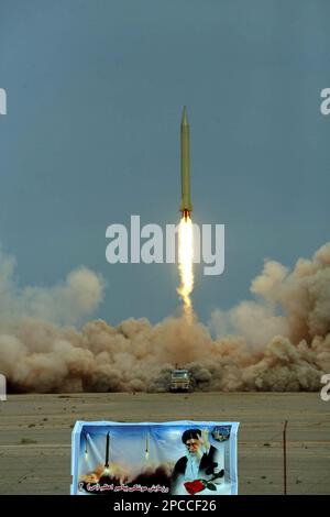 Iran's elite Revolutionary Guards tests missiles during maneuvers in a ...