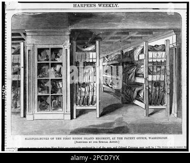 Sleeping-Bunks of the First Rhode Island Regiment, at the Patent Office ...