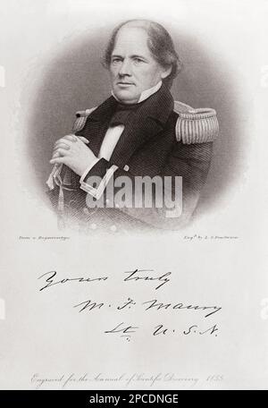 Matthew Fontaine Maury (1806-1873), American naval officer and hydrographer and oceanographer ...