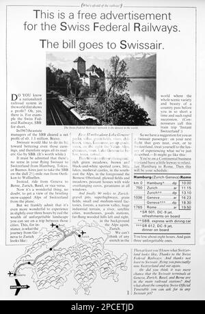 Swiss air vintage magazine advertisement Stock Photo - Alamy