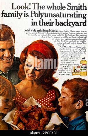 Mazola corn oil advert in a Natgeo magazine June 1969 Stock Photo - Alamy