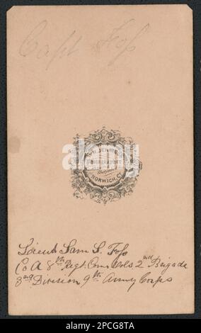 First Lieutenant Samuel Simms Foss of Cos. D and A, 8th Connecticut Infantry Regiment in uniform ...