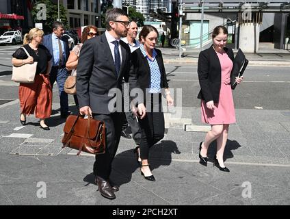 Susie Forte (centre), widow of Senior Constable Brett Forte arrives at ...