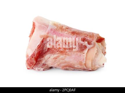 Raw chopped meaty bone isolated on white Stock Photo - Alamy
