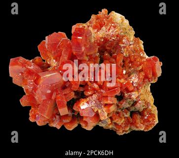 red vanadinite crystal mineral sample on metamorphic rock Stock Photo ...