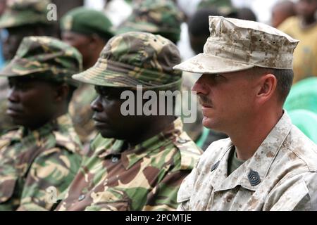 Members of The Tanzania Peoples Defence Force (TPDF) attend the parade ...