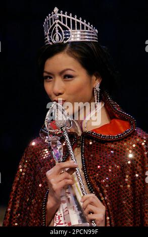 Miss Hong Kong Pageant 2006 winner Aimee Chan performs during the Miss ...