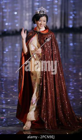 Miss Hong Kong Pageant 2006 winner Aimee Chan performs during the Miss ...