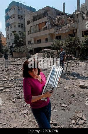 Office building in Beirut destroyed in an explosion, Beirut, Lebanon ...