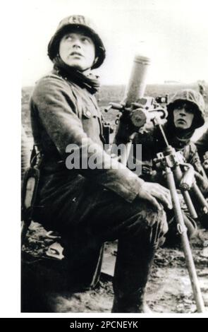 German Soldiers with a 8cm Mortar during the Invasion of Poland 1939 ...