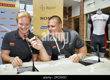 German hammer thrower Betty Heidler in action during the hammer ...