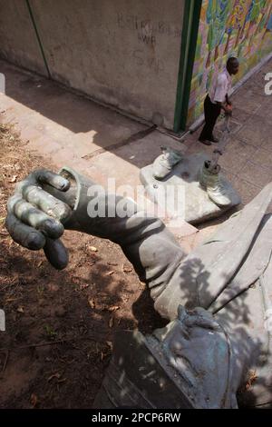 Statue of Henry Morton Stanley, Congo river explorer, that once stood ...