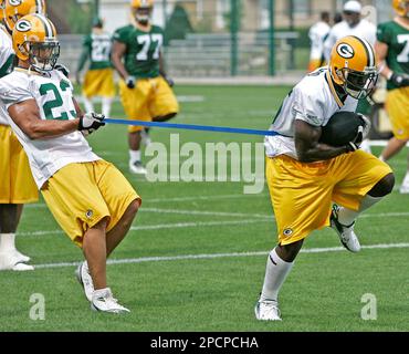Green Bay Packers' Noah Herron runs past Aaron Rouse (37) at football ...