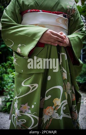 Detail of 'maiko' (geisha apprentice) from Ishihatsu okiya (house of ...