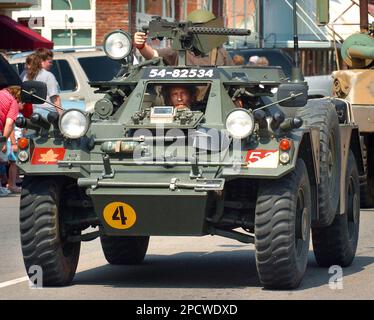 World War II era armored car in battle Stock Photo - Alamy
