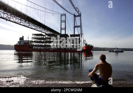 The Tacoma Narrows bridge in June Stock Photo - Alamy