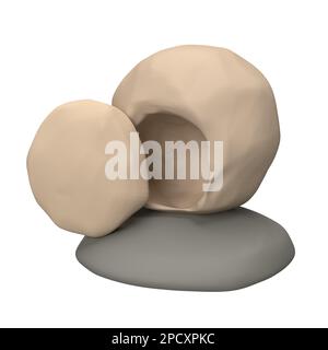 He is risen. Easter resurrection 3d icon illustration. Cave with large ...