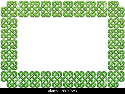 Linear border made with Celtic knots for use in designs for St. Patrick ...