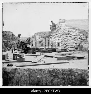 A photograph of a Confederate fort southeast of Yorktown, Virginia ...