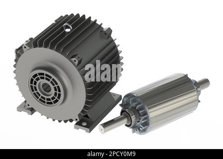 Electric motor spare parts for stator assembly 3D rendering isolated on ...