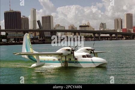 A Grumman Mallard Seaplane of Chalks Ocean Airways on the ramp at ...