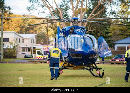 The Australian CareFlight Airbus H145 helicopter sponsored by Mounties ...