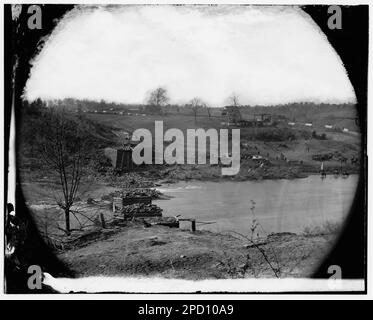 Germanna Ford, Rapidan River, Virginia. Grant's troops crossing ...