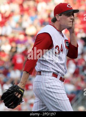 Cincinnati Reds pitcher Brandon Claussen throws off the mound as ...