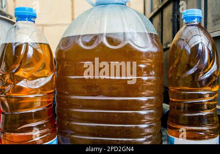 vegetable oil storage to recycle, recycling center Stock Photo - Alamy