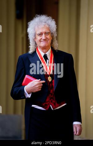Sir Brian May after being made a Knight Bachelor by King Charles III ...