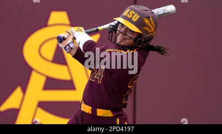 Arizona State designated hitter Yannira Acuna (24) during an NCAA ...