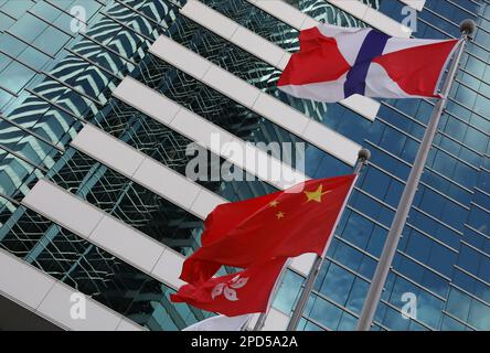 The Swire flag flying at the Swire Offices in Admiralty. 13AUG20 SCMP ...