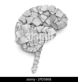 Obsessive compulsive disorder (OCD). Torn pieces of paper with the ...