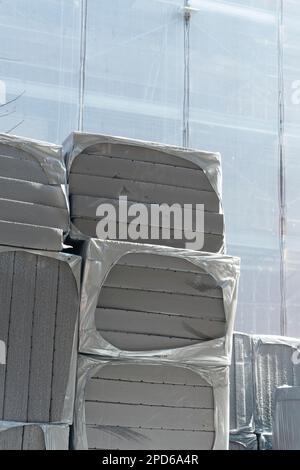 Insulating Panel Polystyrene Packs at Construction Site Stock Photo - Alamy
