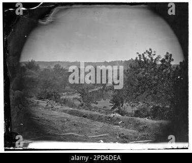 North Anna River, Virginia. Cavalry crossing Chesterfield bridge, Civil ...