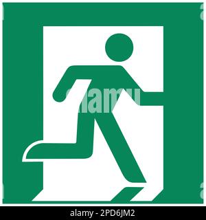 ISO 7010 Emergency exit sign Stock Photo - Alamy
