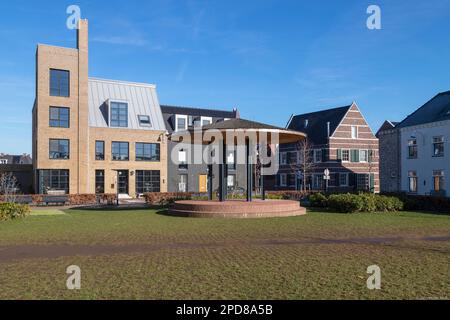 Residential area with modern buildings in the dock area of Copenhagen ...
