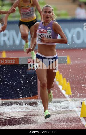 Elise THORNER in the 3000m steeplechase heats at the European Athletics ...