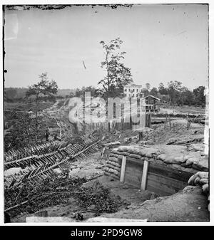Atlanta, Georgia. Confederate fortifications with Potter house in the ...