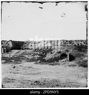 A historical view of the interior of Fort Darling at Drewry's Bluff ...