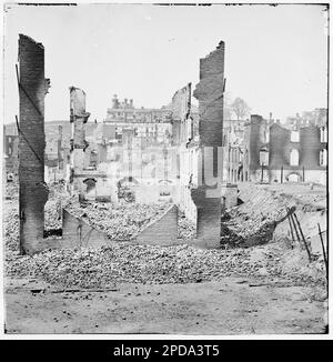 Richmond, Virginia. Burnt district. Pratt's Castle on Gambles Hill in ...