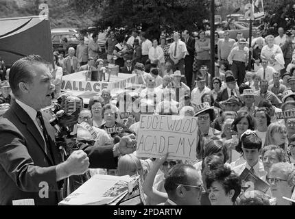 Segregationist Gov. George Wallace of Alabama is shown in his office ...