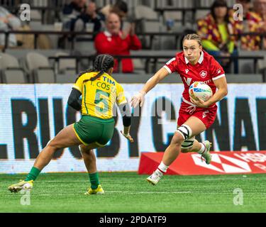 Vancouver, Canada. 4th March, 2023. Perry Baker of USA sprints in for a ...