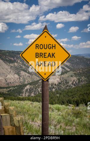 Rough Break Ahead Sign Stock Photo - Alamy