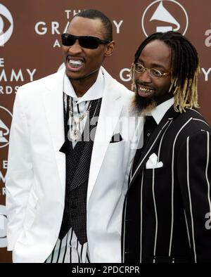 Kaine, left, and D-Roc of Ying Yang Twins pose in the press room at the ...